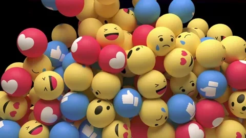 3D emoji transition. Emoji at black back... | Stock Video | Pond5