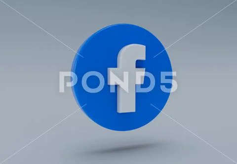 3d facebook logo icon isolated on white background, 3d rendering illustration Illustration ...