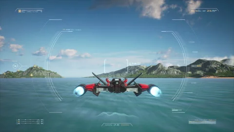 3d fake Video Game. Flying racing over I... | Stock Video | Pond5