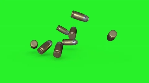 3D Falling Bullets - Green Screen Footag... | Stock Video | Pond5