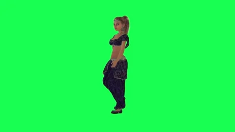 3d female dancer walking right angle gre... | Stock Video | Pond5