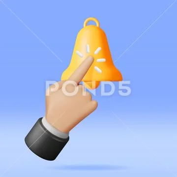 3D Finger Click the Bell Subscribe Icon Illustration #240699632