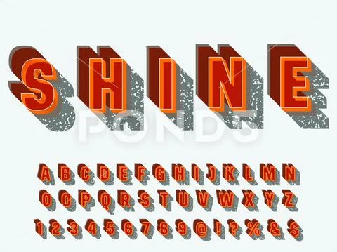 3d font.Vector letters and numbers. Font, Typeface, Script, Old style ...