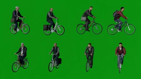 3D four different Asian postman on green... | Stock Video | Pond5