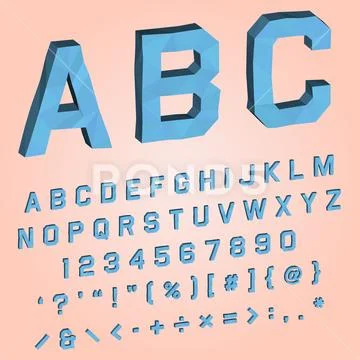 3D geometry font with paper origami effect letters ~ Clip Art #107905979