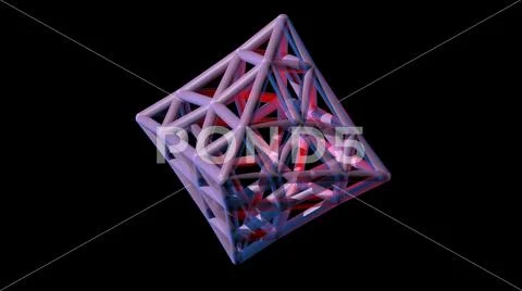 3d geometry, pyramid form with tubular structure: Royalty Free #84653270