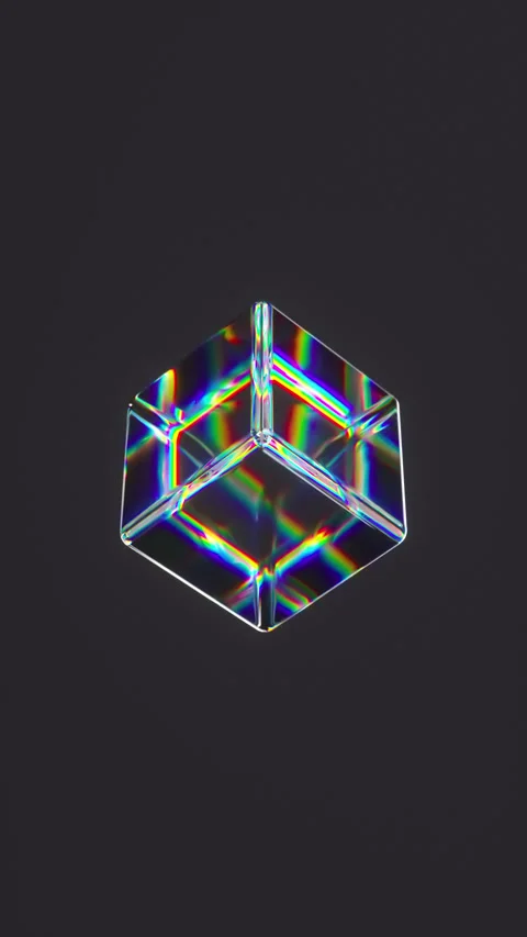 3d glass rotating cube with dispersion e... | Stock Video | Pond5