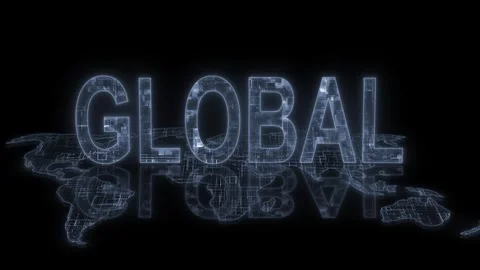 3d Global text technology earth map anim... | Stock Video | Pond5