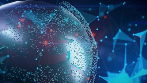 3D Globe Plexus Loop Background | Stock Video | Pond5