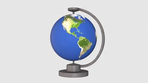 3D Globe Rotating on a Transparent Backg... | Stock Video | Pond5
