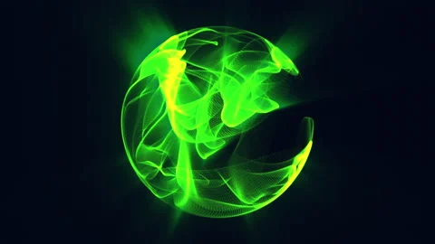 3d glowing cosmic sphere animation. Gree... | Stock Video | Pond5