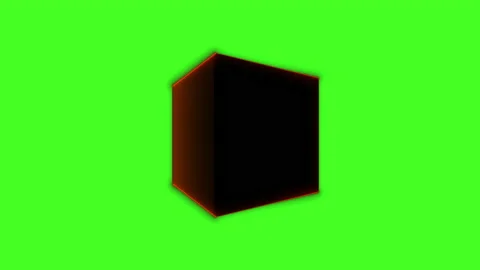 3D Glowing Edge Cube Rotating With Green... | Stock Video | Pond5