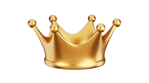 3d gold crown animation on the white bac... | Stock Video | Pond5