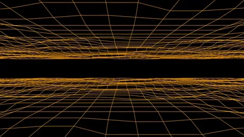 3D Gold Flowing Digital Grid Floor & Cei... | Stock Video | Pond5