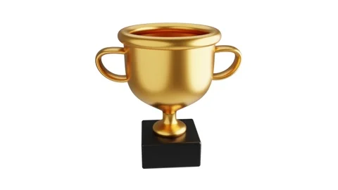 3d gold trophy rotating animation | Stock Video | Pond5