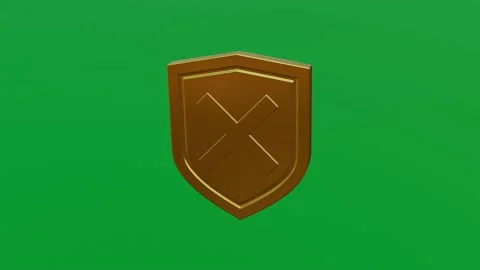 3D Golden shield animation with decline ... | Stock Video | Pond5