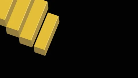 3d golden step animation in 4k. | Stock Video | Pond5