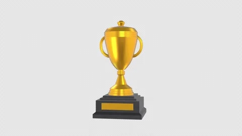3D Golden Trophy Icon Rotating on a Tran... | Stock Video | Pond5