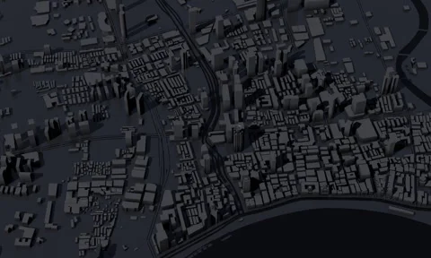 3d graphic map of Shanghai. Top view, ca... | Stock Video | Pond5