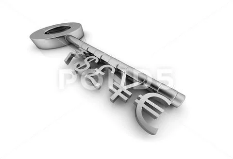 3D Graphics of a Bunch of Keys with Different Currency Symbol: Graphic ...