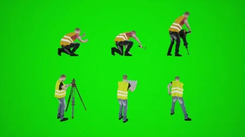 3d green screen construction workers mea... | Stock Video | Pond5