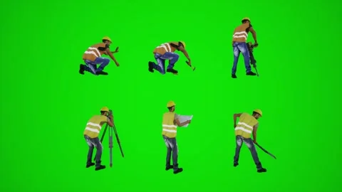 3d green screen construction workers mea... | Stock Video | Pond5