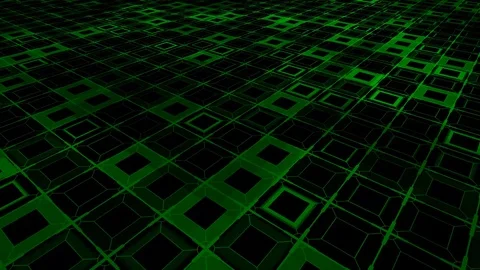 3D Green Square Grid | Stock Video | Pond5