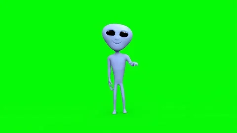 3D Grey Alien Waving Hand Standing In Gr... | Stock Video | Pond5