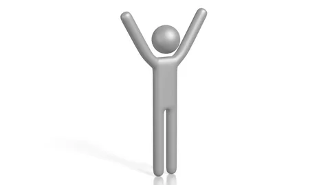 3D grey cartoon character on white backg... | Stock Video | Pond5