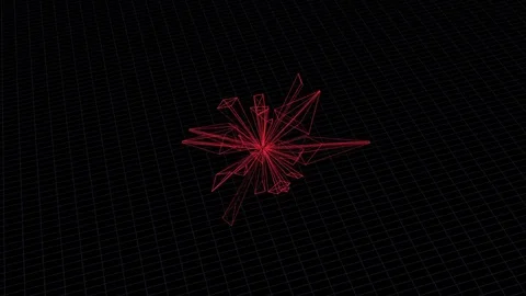 3D grid figures different shape animated... | Stock Video | Pond5