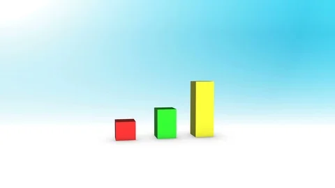 3D Growing Business Chart.Rotating graph... | Stock Video | Pond5