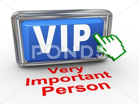 3d hand cursor - vip button: Royalty Free #24884730