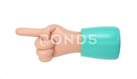 3d hand icon show push one finger forefinger counting illustration ...