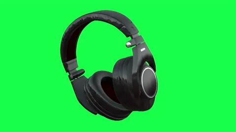 3D headphones animated isolated on green... | Stock Video | Pond5
