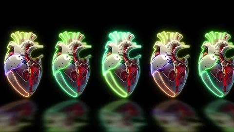 3d Heart Beat Animation With Neon Effect... | Stock Video | Pond5
