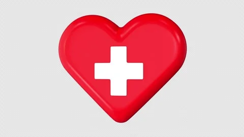 3D Heart with Cross Symbol Rotating on a... | Stock Video | Pond5