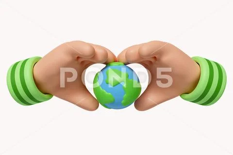 3d heart hand and earth. Save Earth. Save Environment Concept. icon ...