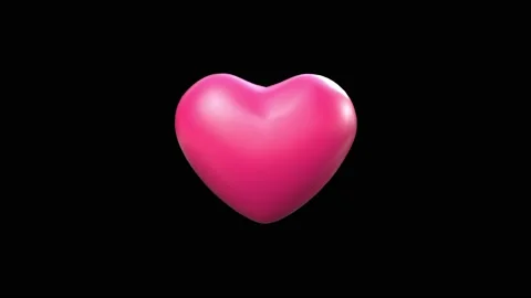 3d heart rotation animation on black png... | Stock Video | Pond5
