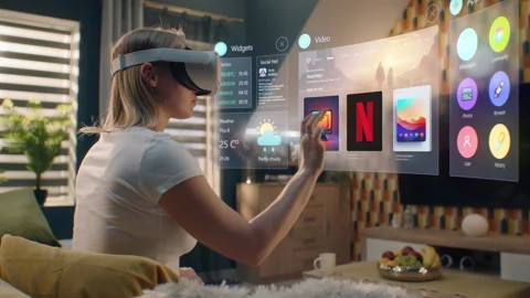 3D hologram shows interface of Netflix s... | Stock Video | Pond5