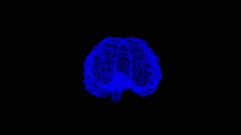 3d holographic model of the brain rotate... | Stock Video | Pond5
