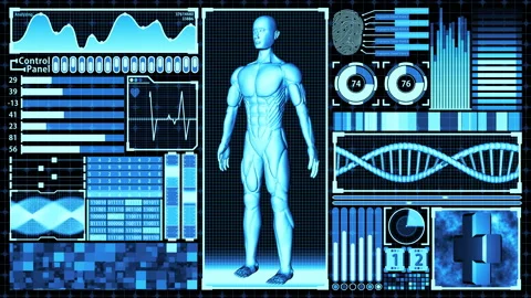 3D Human Body and DNA Scan Analysis Med... | Stock Video | Pond5
