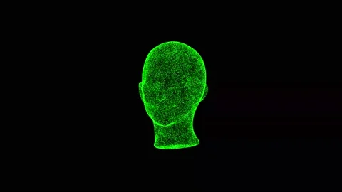 3D Human head rotates on black bg. Objec... | Stock Video | Pond5