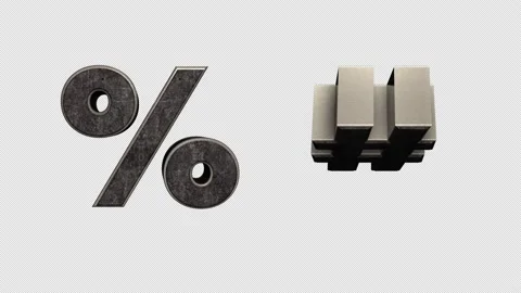 3D Icon Persent And Mark, Alpha Channel | Stock Video | Pond5