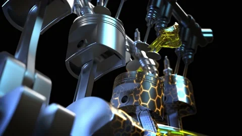 3D illustration of engine and lubricant ... | Stock Video | Pond5
