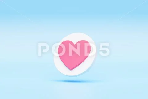 3d illustration Heart text box, heart icon, social media love ...