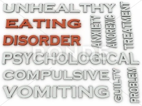 3d image Eating disorder word cloud concept Illustration #55673724