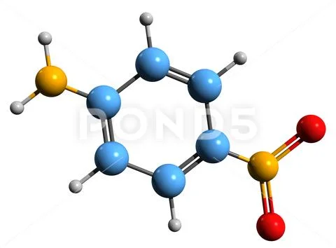 3D image of Nitroaniline skeletal formula: Graphic #228751601