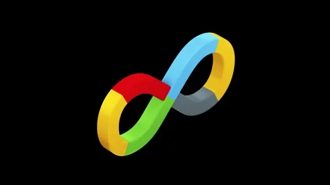 3D Infinity icon black background. | Stock Video | Pond5