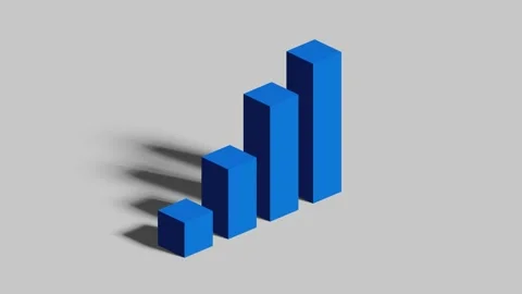 3D Isometric Blue chart diagram business... | Stock Video | Pond5
