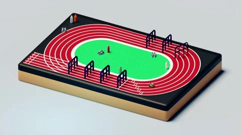 3D isometric loop of track and field sta... | Stock Video | Pond5